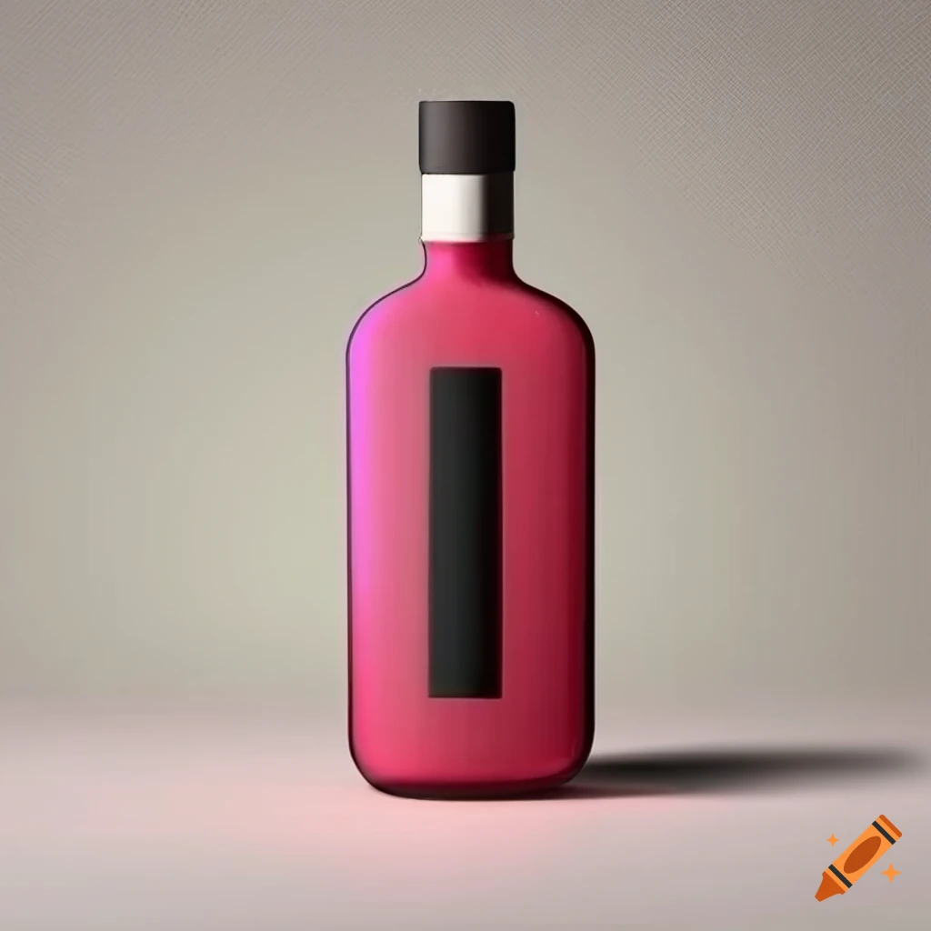 Modern basic artsy liquor bottle with plaid label on Craiyon