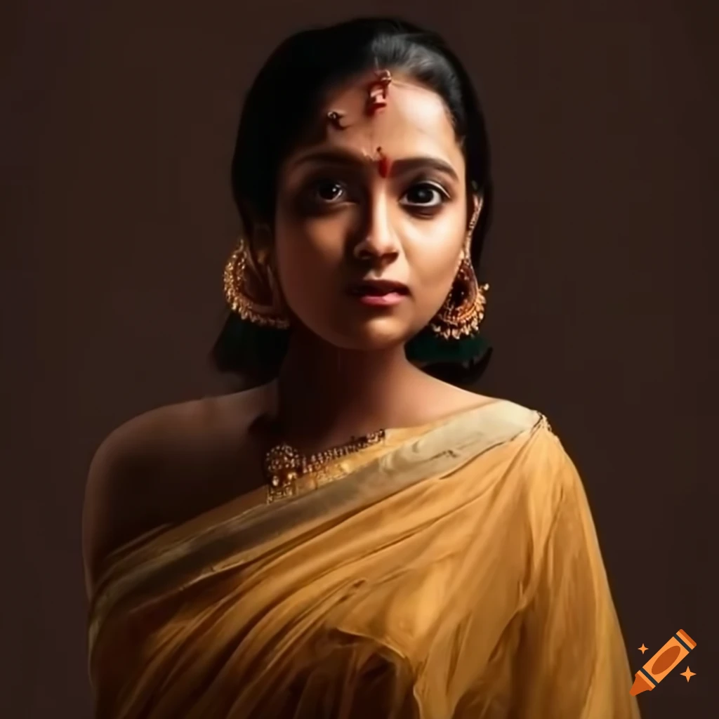 Indian lady standing and facing away on Craiyon