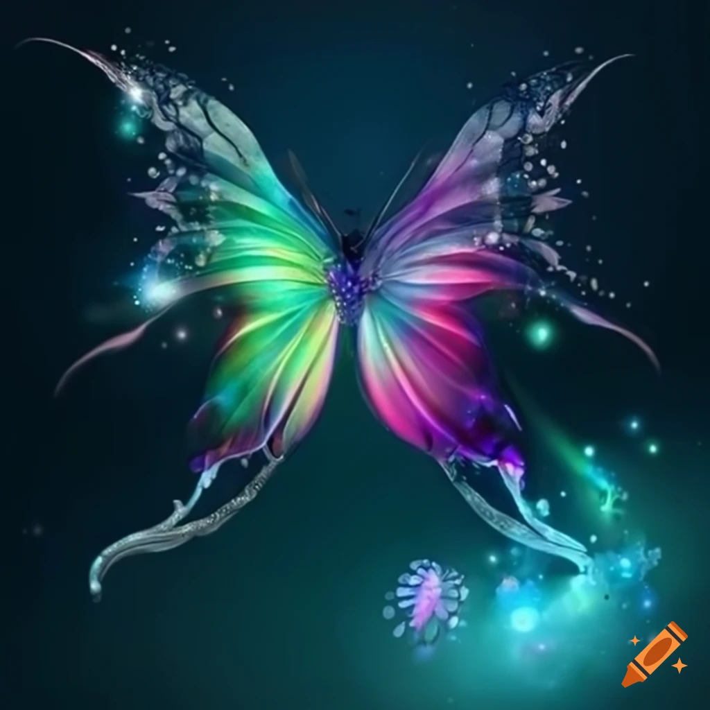 Beautiful magical butterfly in a fantasy setting on Craiyon