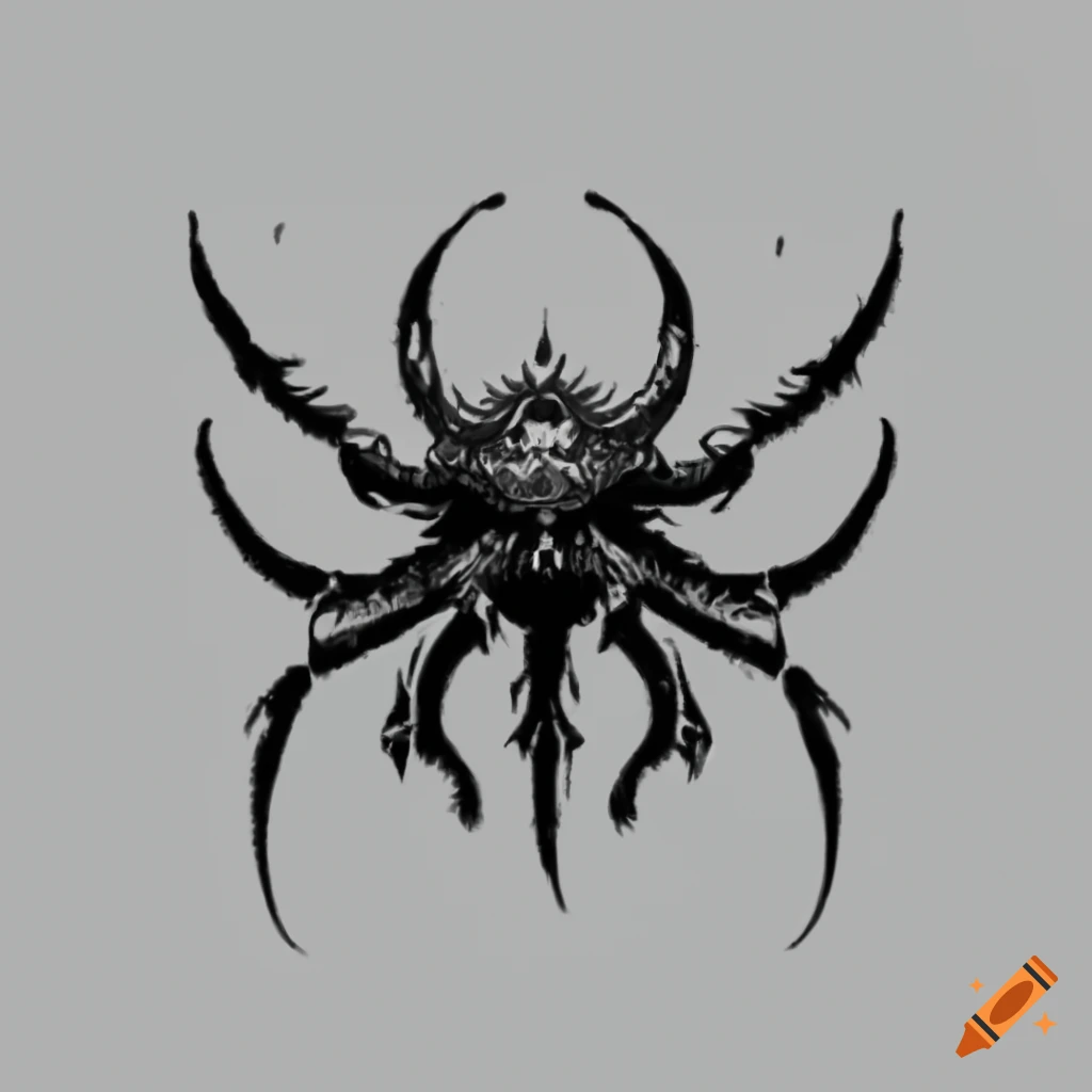 Hand painted ancient spider symbol for the underdark samurai clan ...