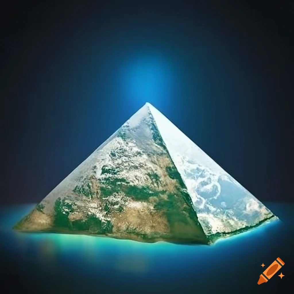 Pyramid-shaped earth structure on Craiyon