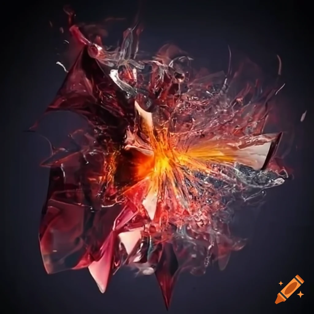 Shattered glass explosion on Craiyon