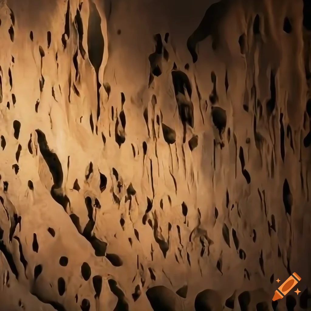 High definition texture of a natural stone cave wall with holes on Craiyon