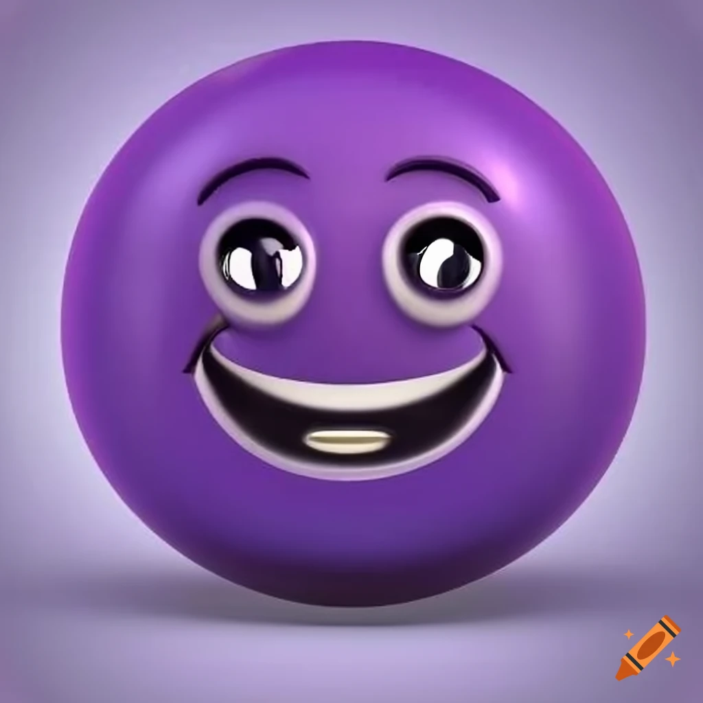 Smiling purple 3d head on Craiyon