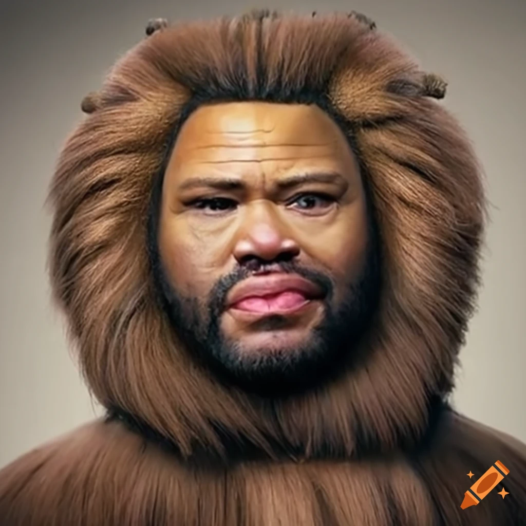 Anthony anderson as the cowardly lion character on Craiyon