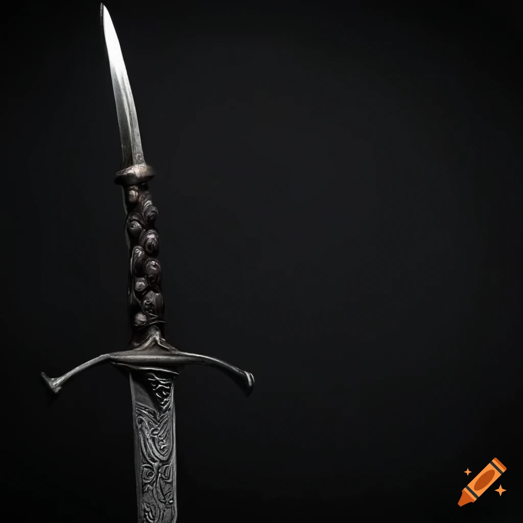 Cursed sword with long silver blade on Craiyon