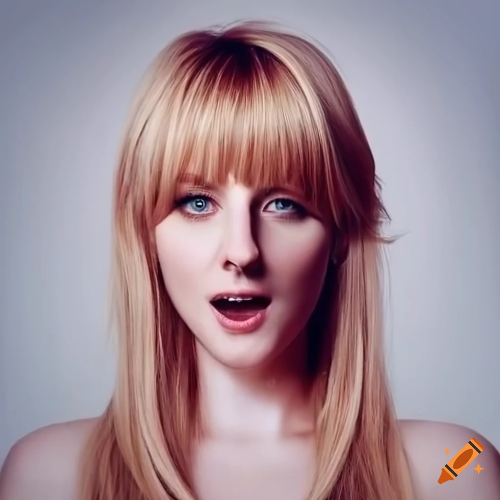 Selfie of melissa rauch with bleached blonde hair, glasses, and red ...