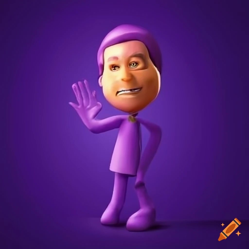 Man waving in purple on Craiyon