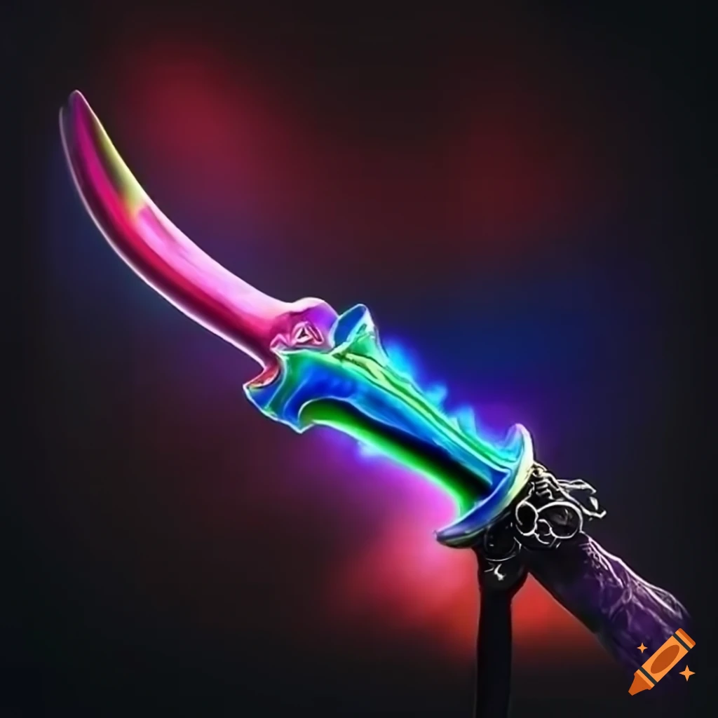 Colorful rainbow sword on Craiyon