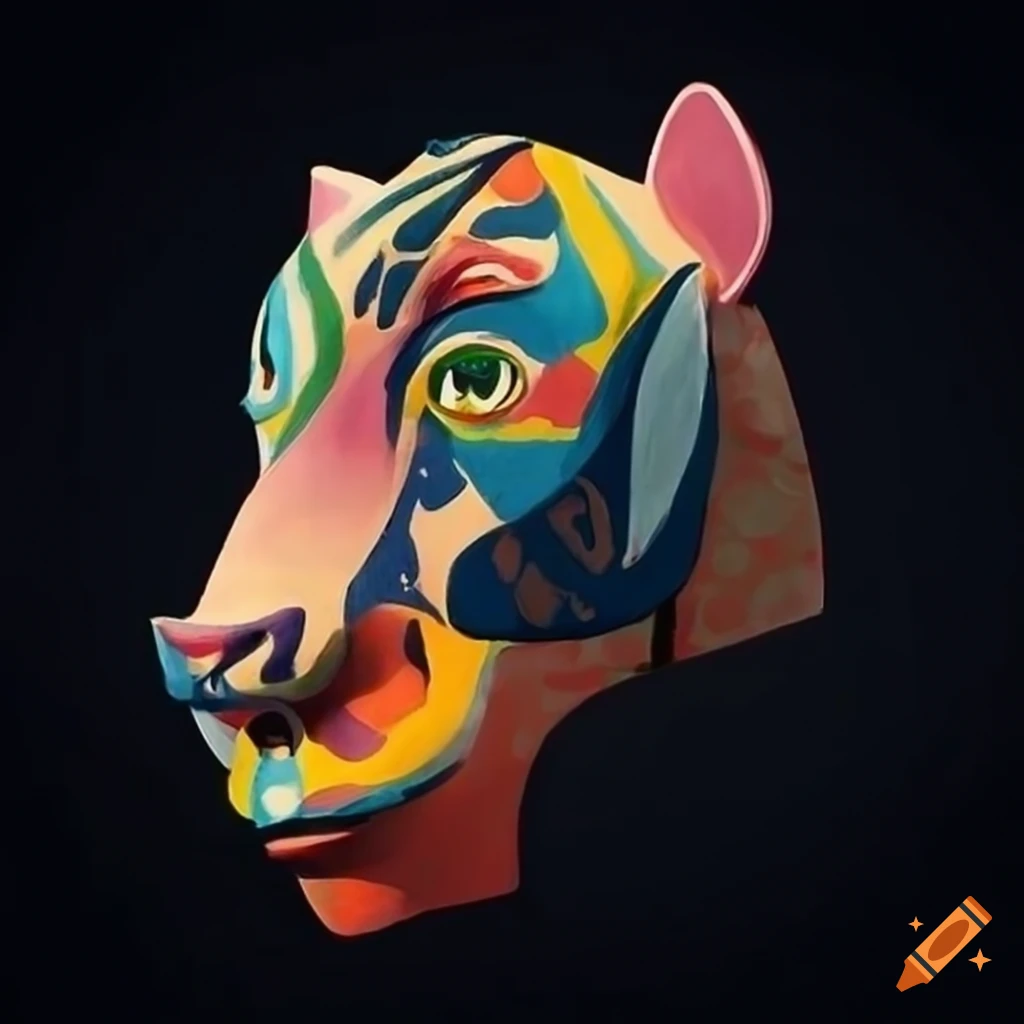 Picasso-style animal heads artwork on Craiyon