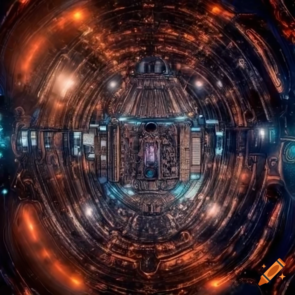 Surrealist alien machines and spaceship in the cosmos on Craiyon