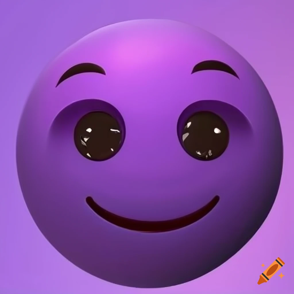 Smiling purple 3d head on Craiyon
