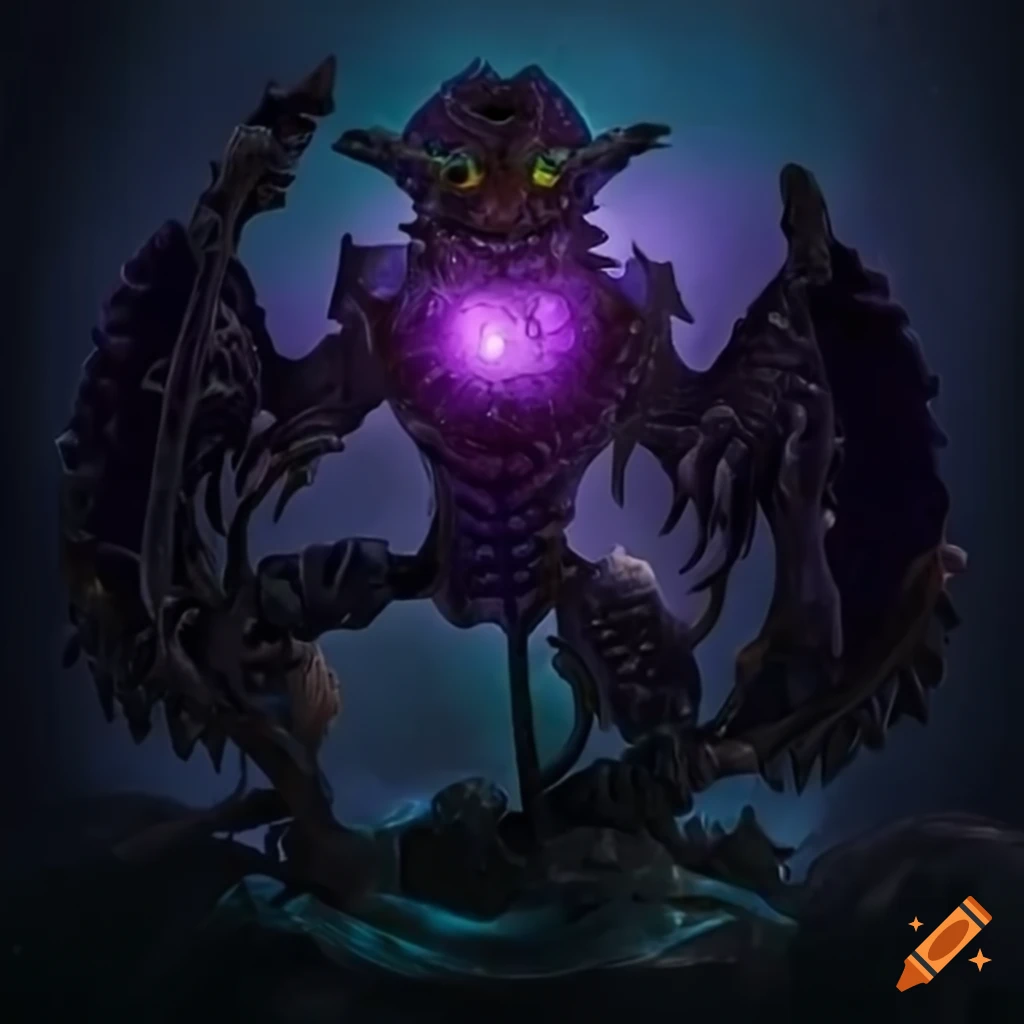 Powerful kuo-toa leviathan with dark purple energy darts on Craiyon