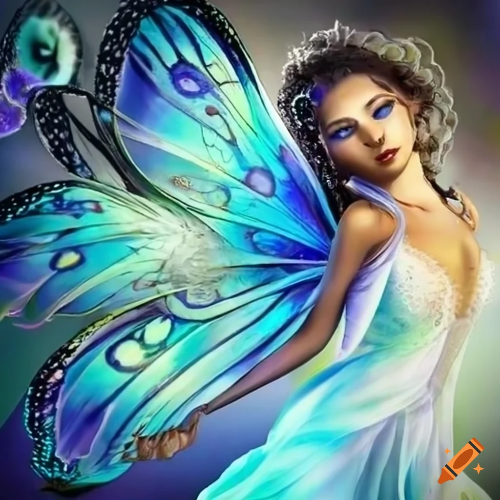 Gorgeous magical butterfly in a fantasy setting on Craiyon