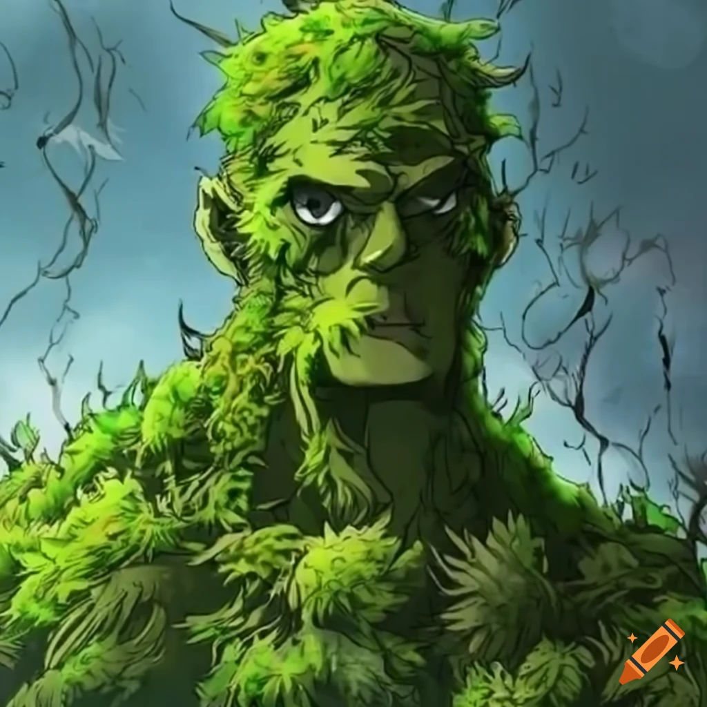 Moss man anime character on Craiyon