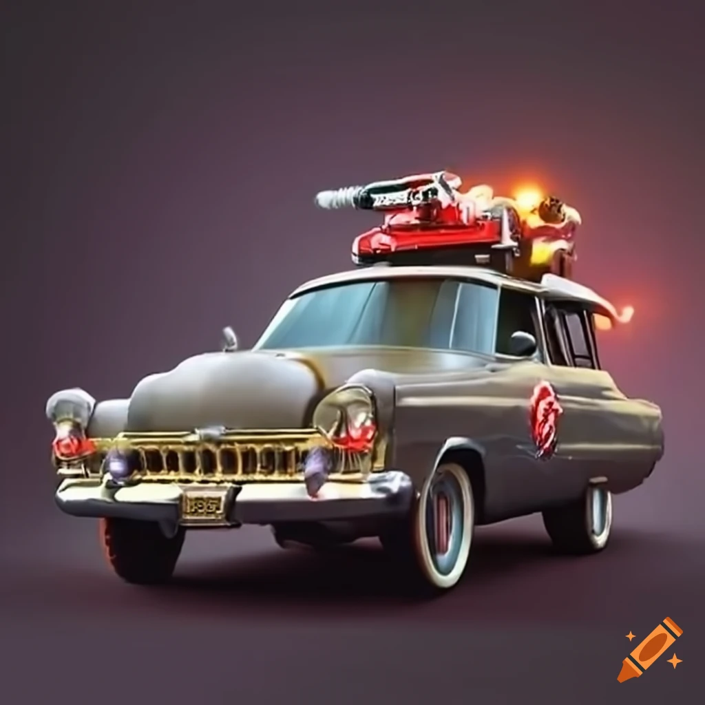 Retro style car with ghostbusters theme on Craiyon