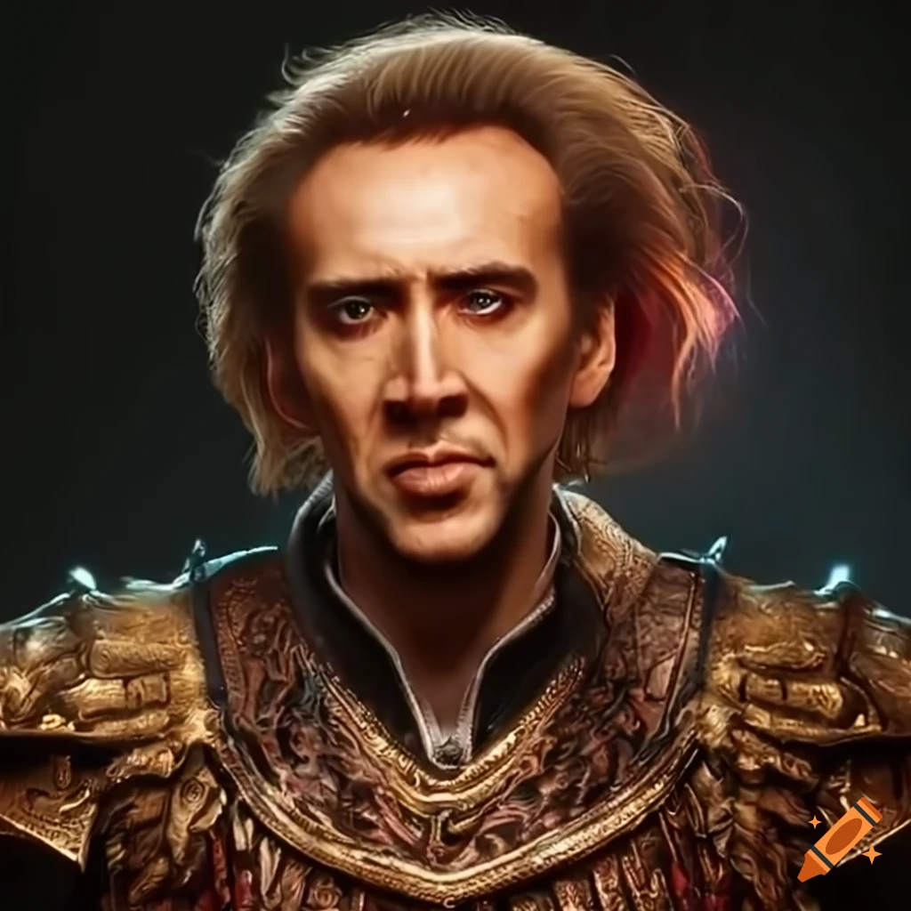 Astarion character portrayed by nicholas cage on Craiyon