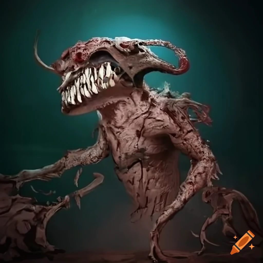 Decaying monster skin on Craiyon