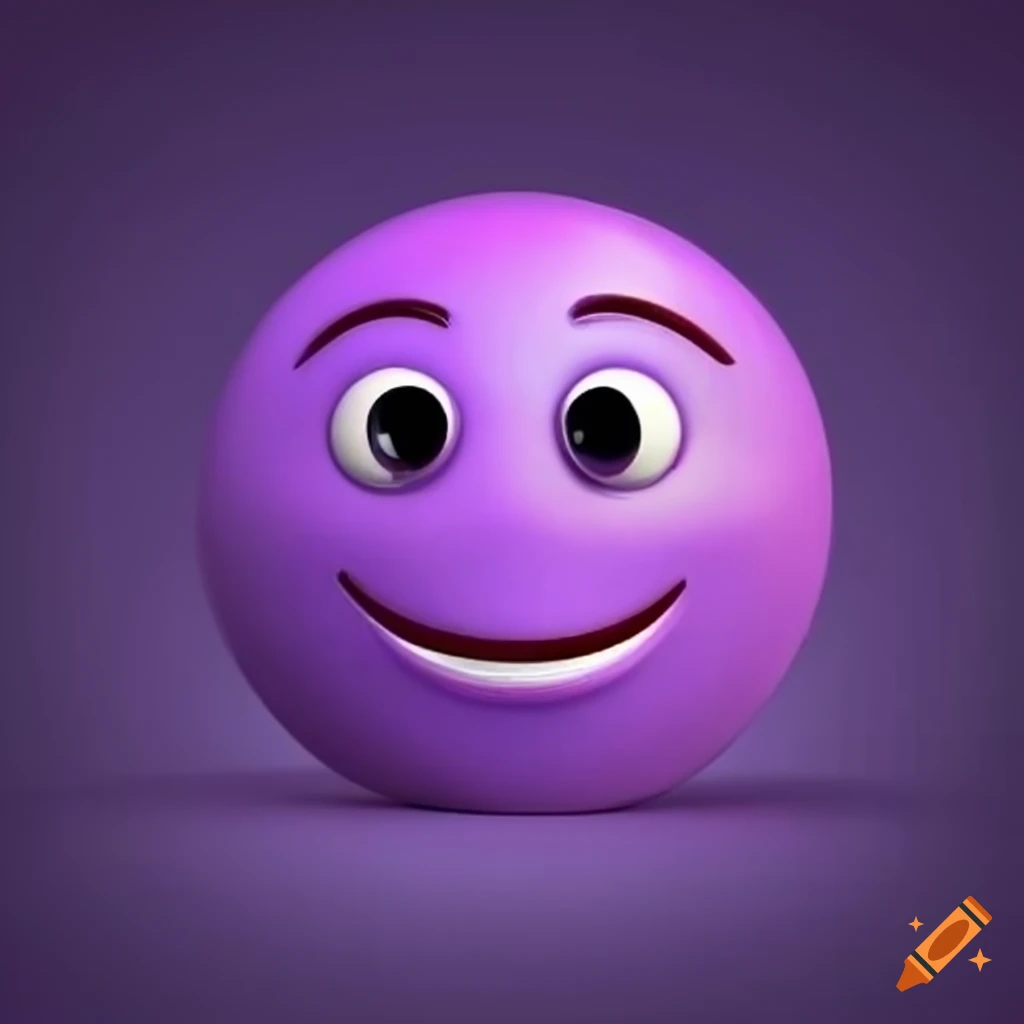 Smiling purple 3d head on Craiyon