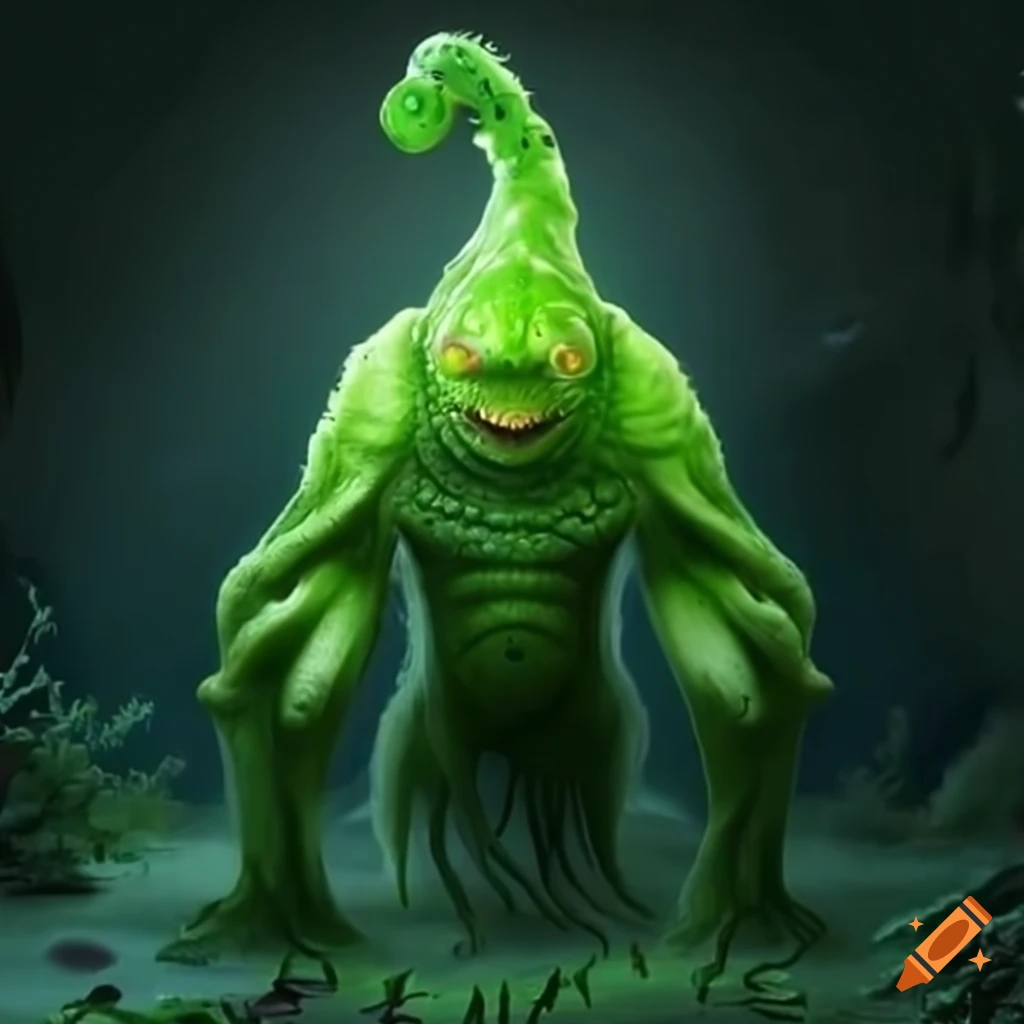 Fantastical green plant monster on Craiyon