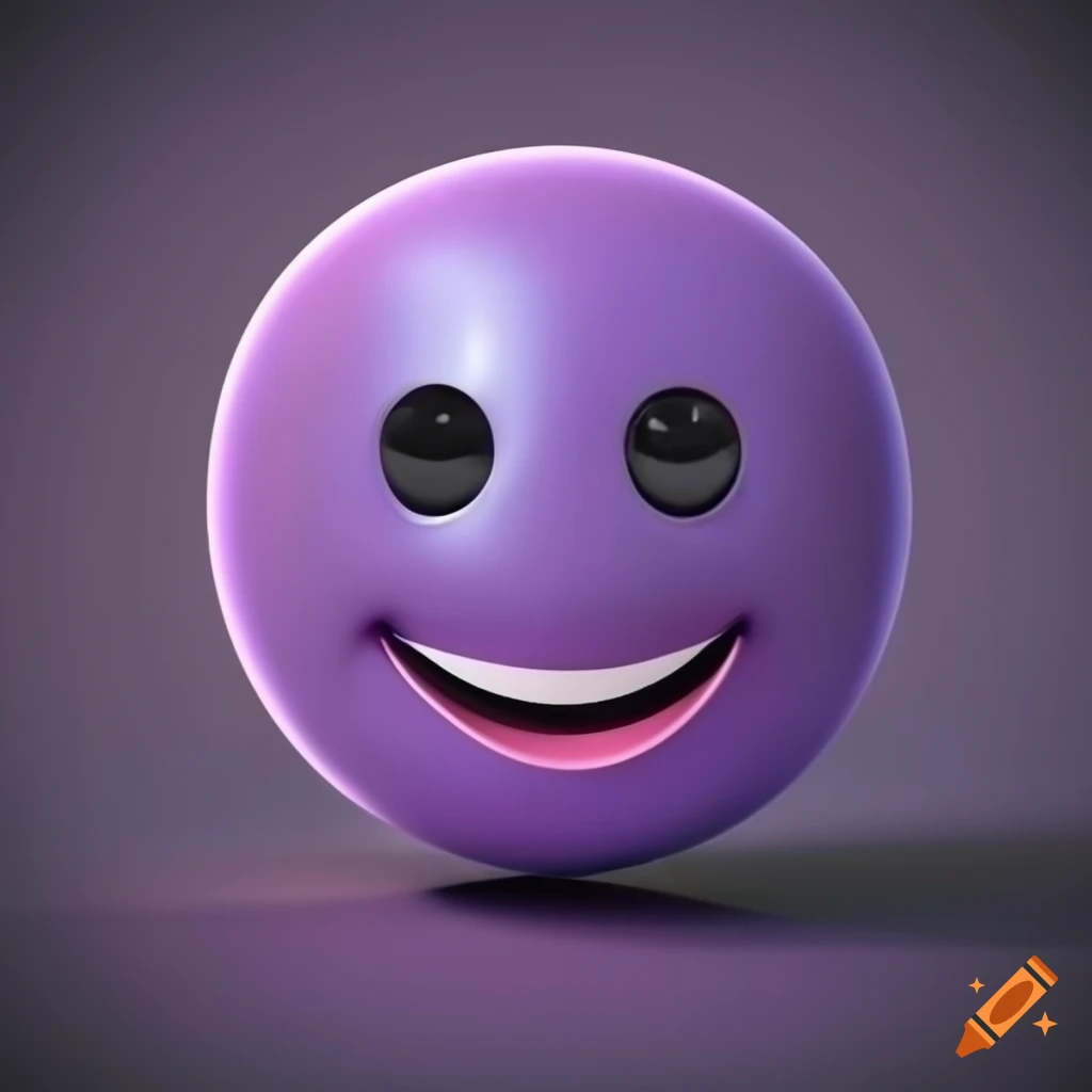 Smiling purple 3d head on Craiyon
