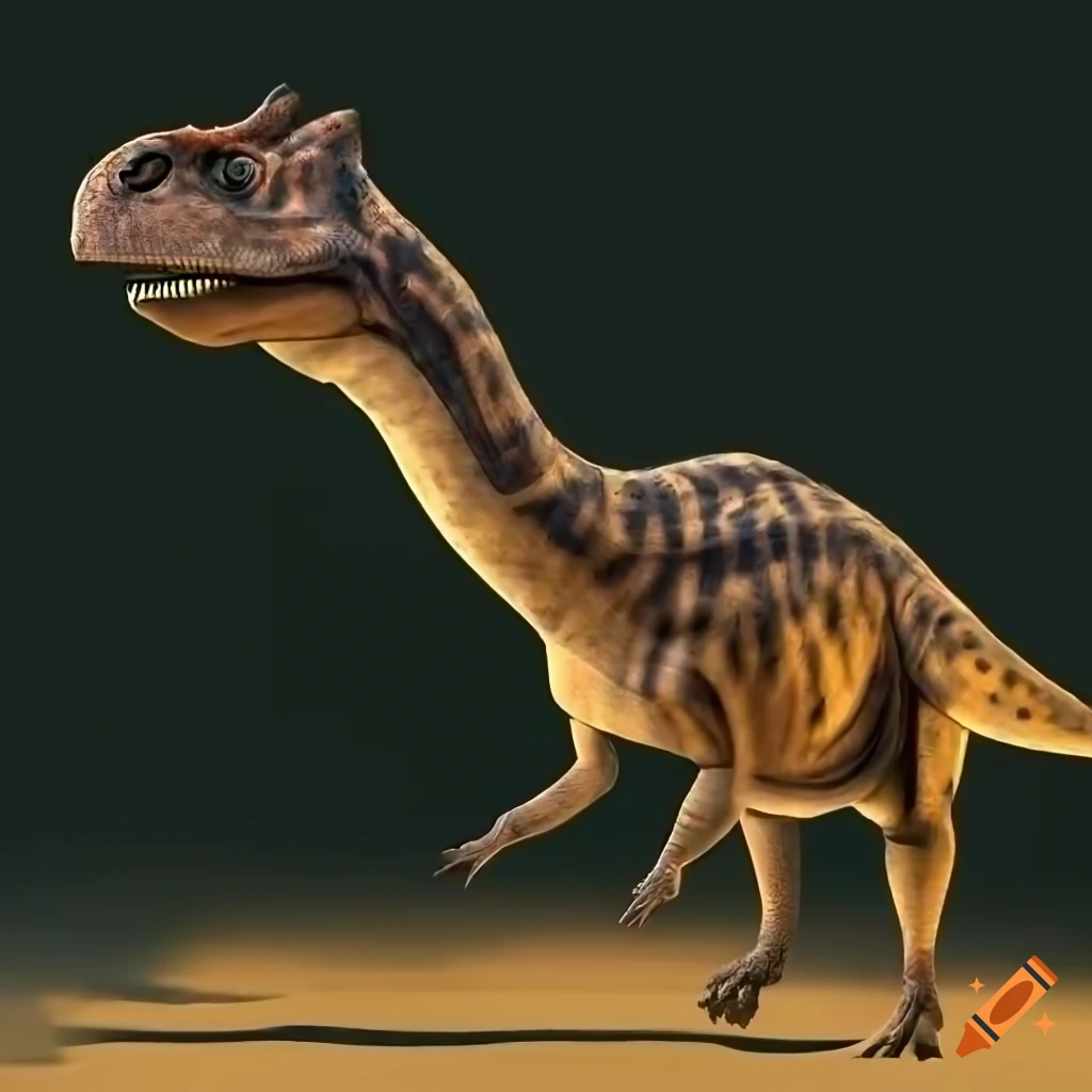 Colorful Hadrosaurus dinosaur with intricate pattern in natural forest ...