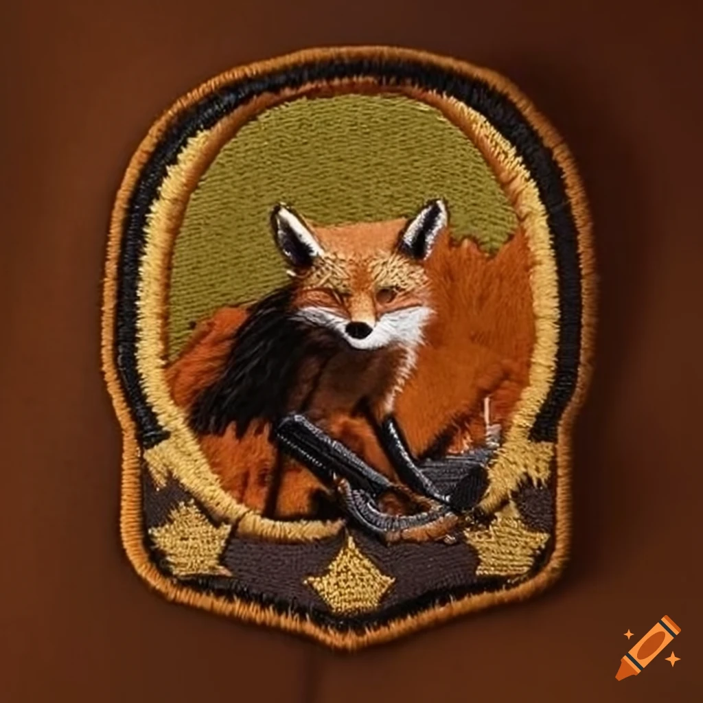 Military war patch with a fox emblem on Craiyon