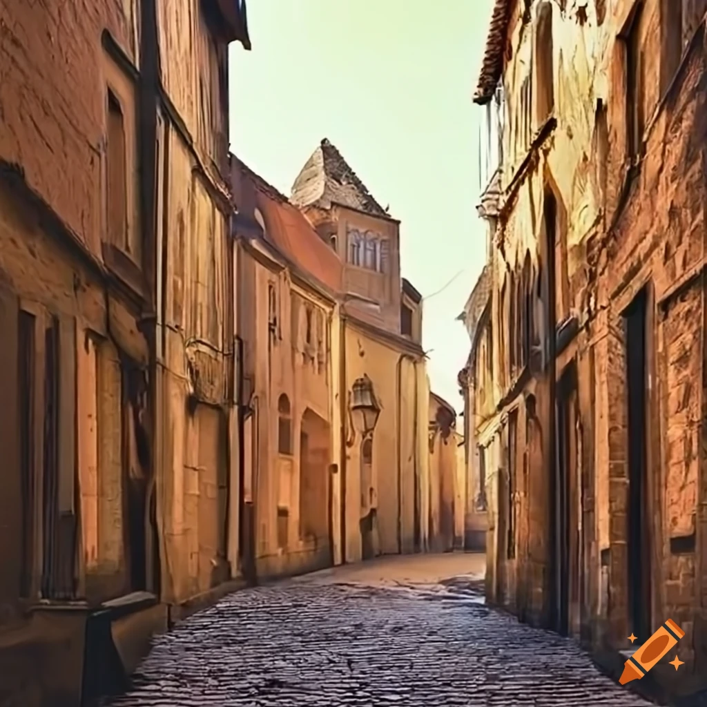 Medieval streets on Craiyon