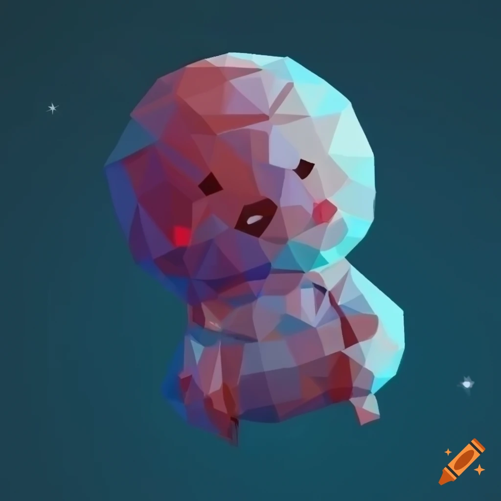 Low poly space illustration with a cute theme on Craiyon