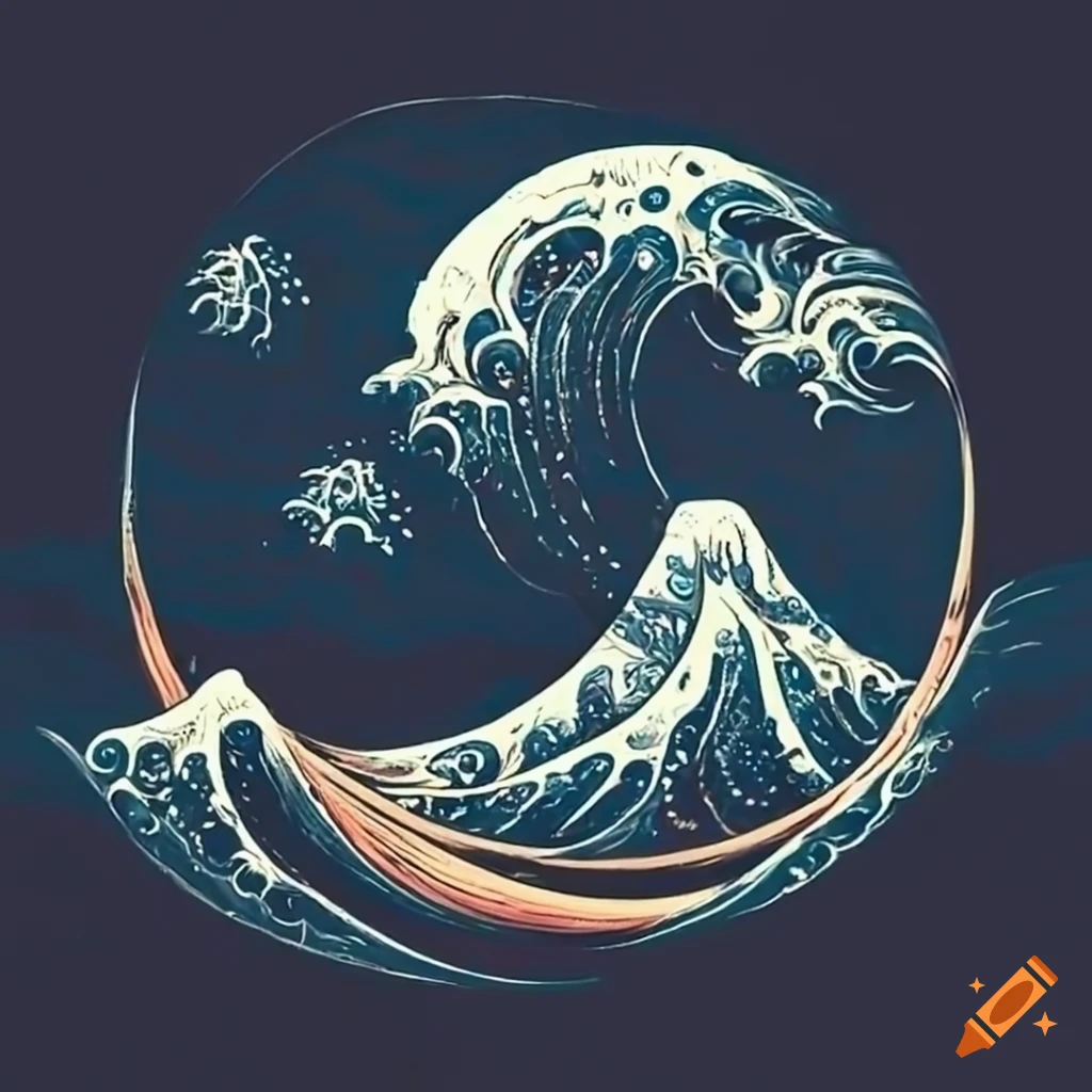 Japanese ocean waves on Craiyon