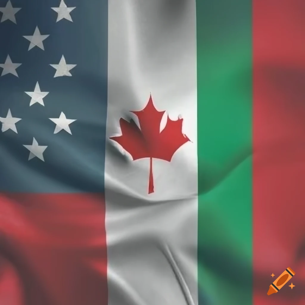Composite of flags of italy, usa, canada, and quebec on Craiyon