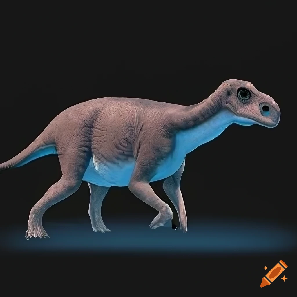 Colorful hadrosaurus dinosaur in natural forest environment on Craiyon