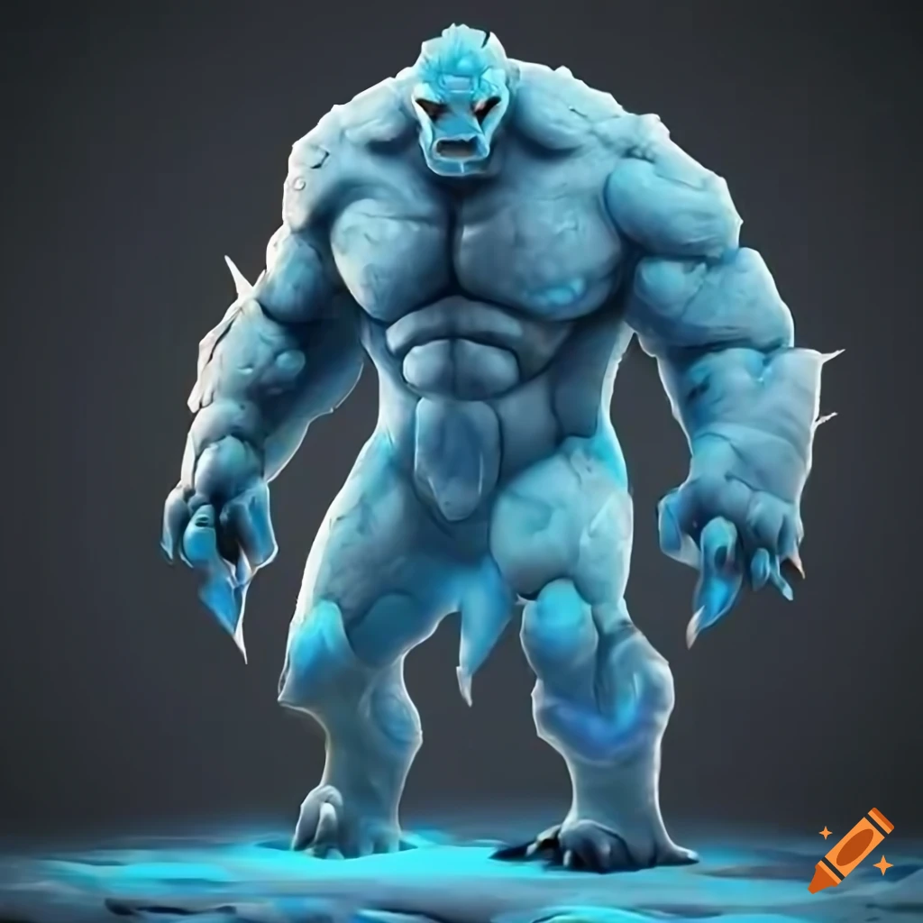 Ice golem on Craiyon