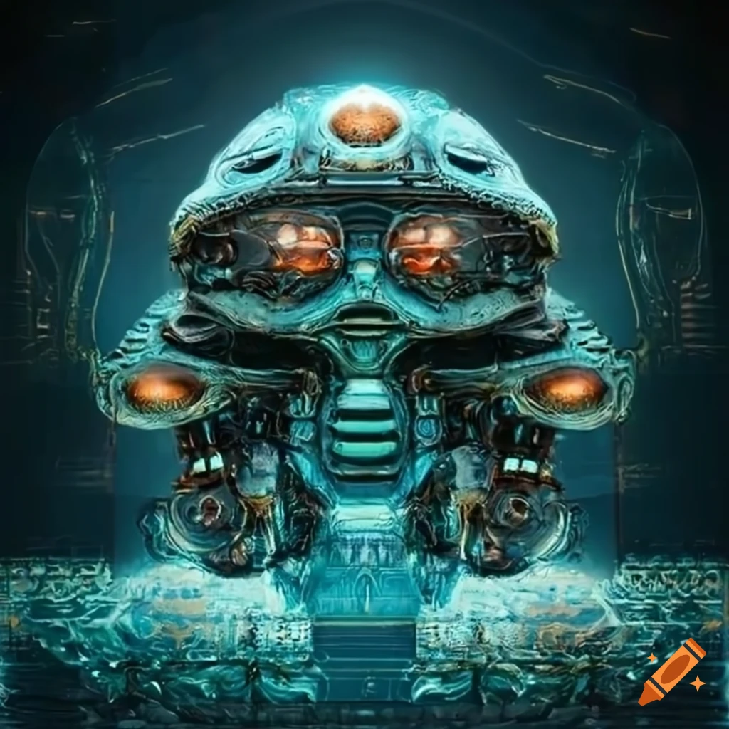 Surrealist alien machines and spaceship with unknown technology ...