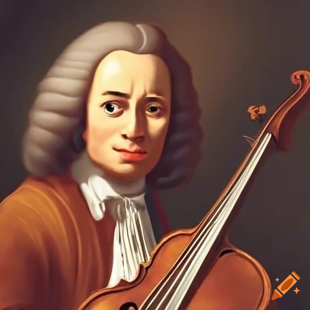 Antonio vivaldi with a upset expression on Craiyon