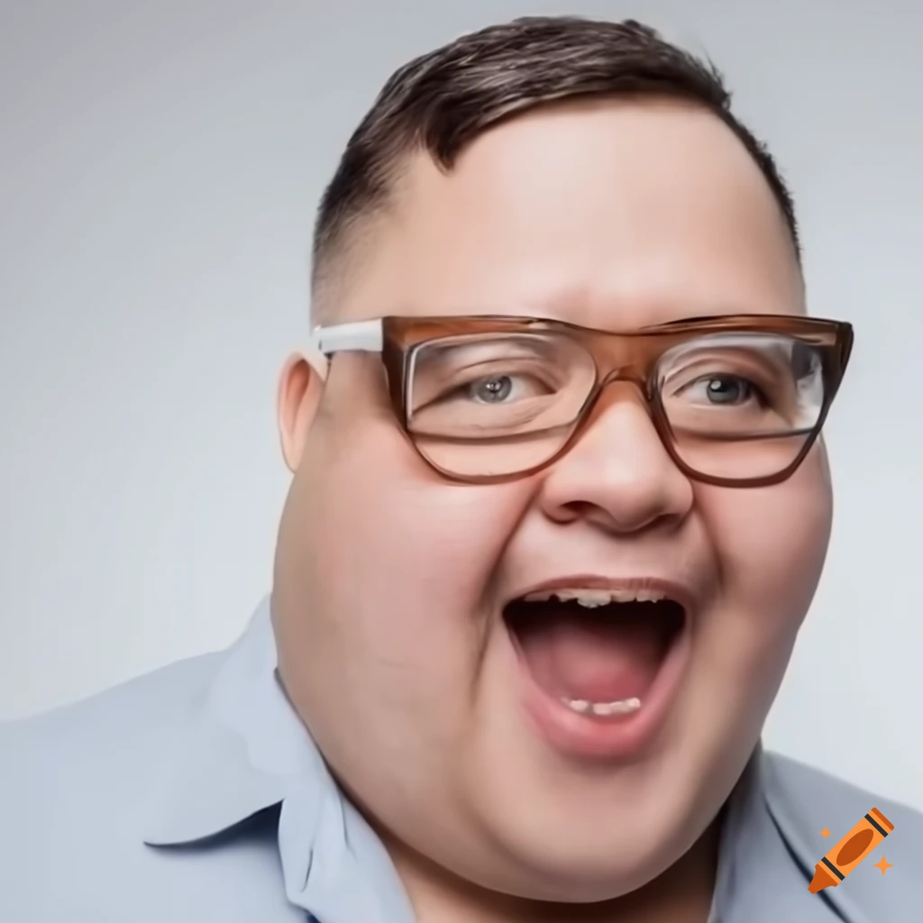 Male scientist with a sinister smile on light gray background on Craiyon