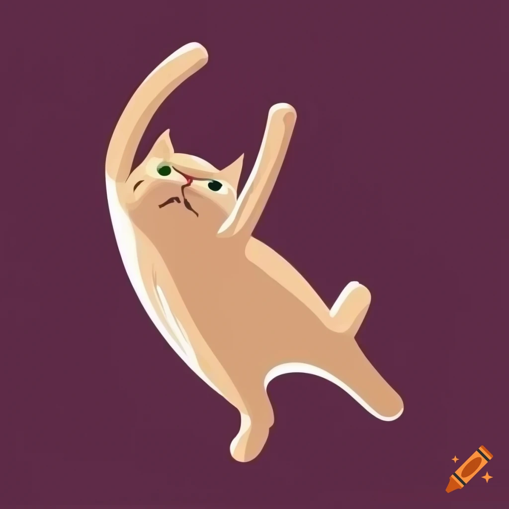 Cat dancing in vector art style on Craiyon