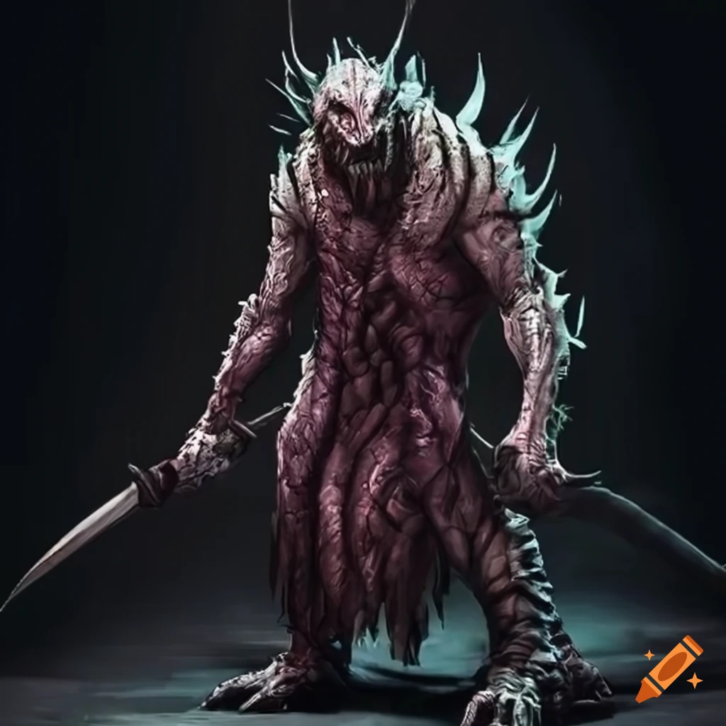Decaying swordsman monster on Craiyon