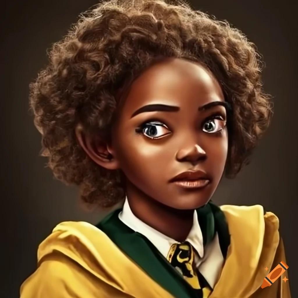 Hufflepuff student with hazel eyes at hogwarts on Craiyon