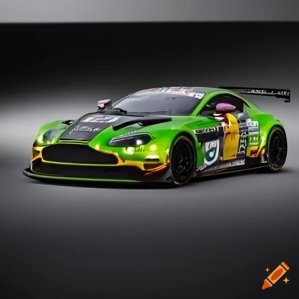 Aston martin gt4 race car with custom livery on Craiyon
