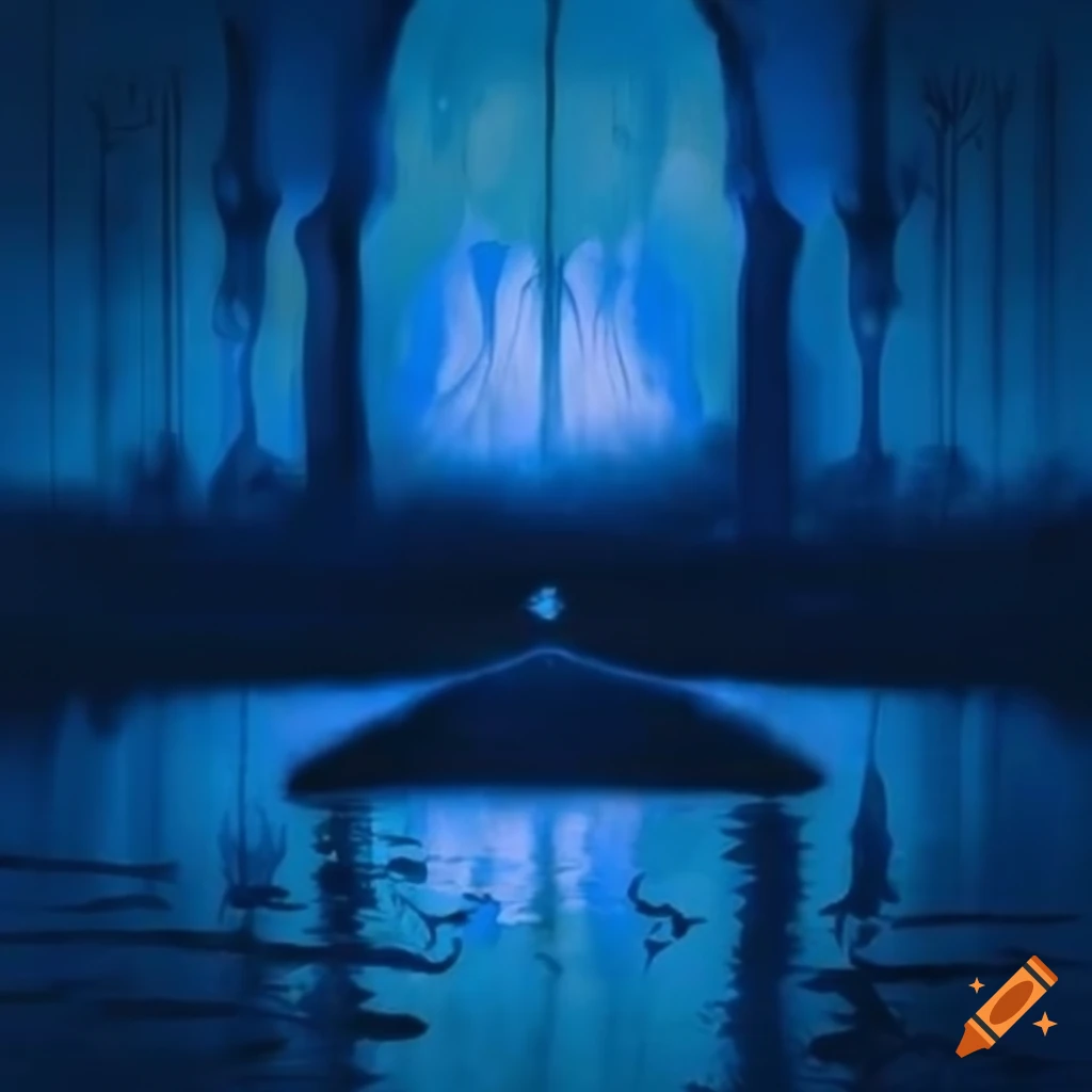 Blue toned illustration of the psyche on Craiyon