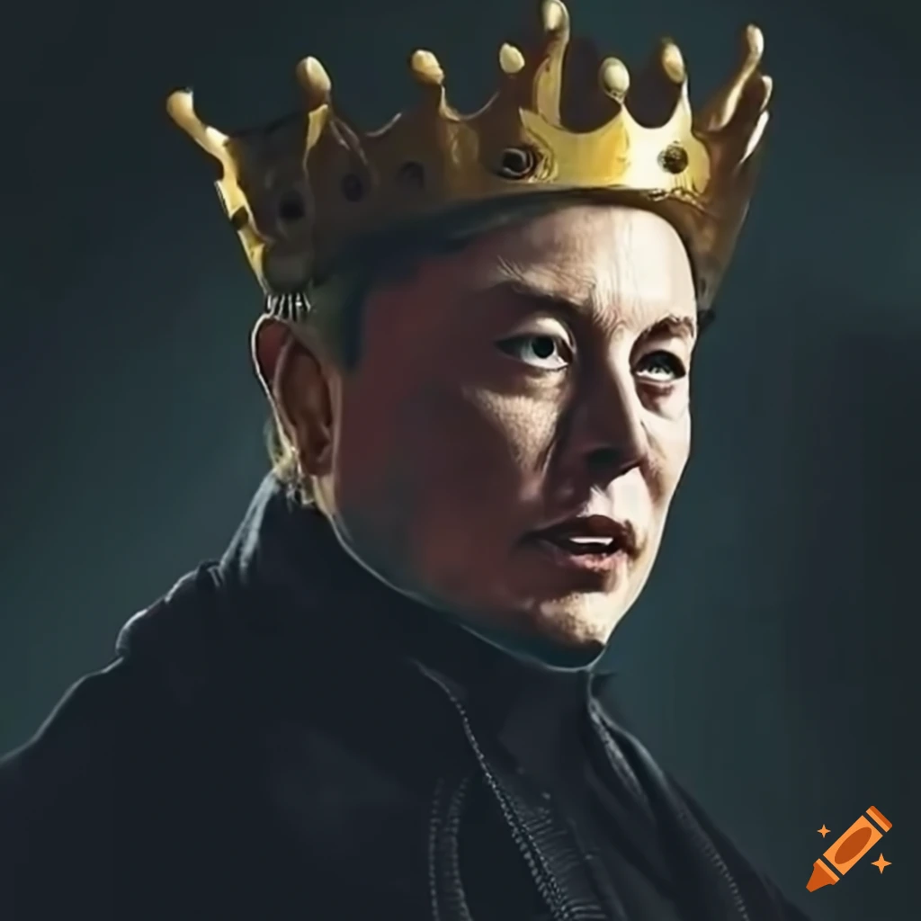 Elon musk portrayed as a king on Craiyon