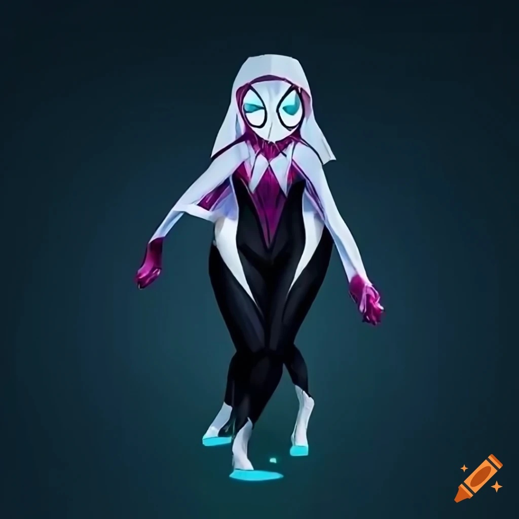 Two-headed spider gwen illusion at a halloween party on Craiyon