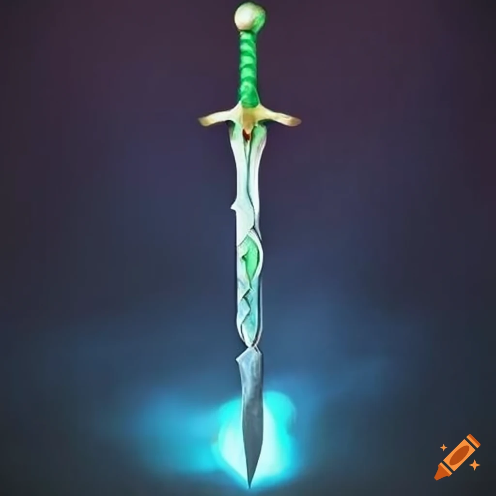 Enchanted sword inscribed with runes on Craiyon