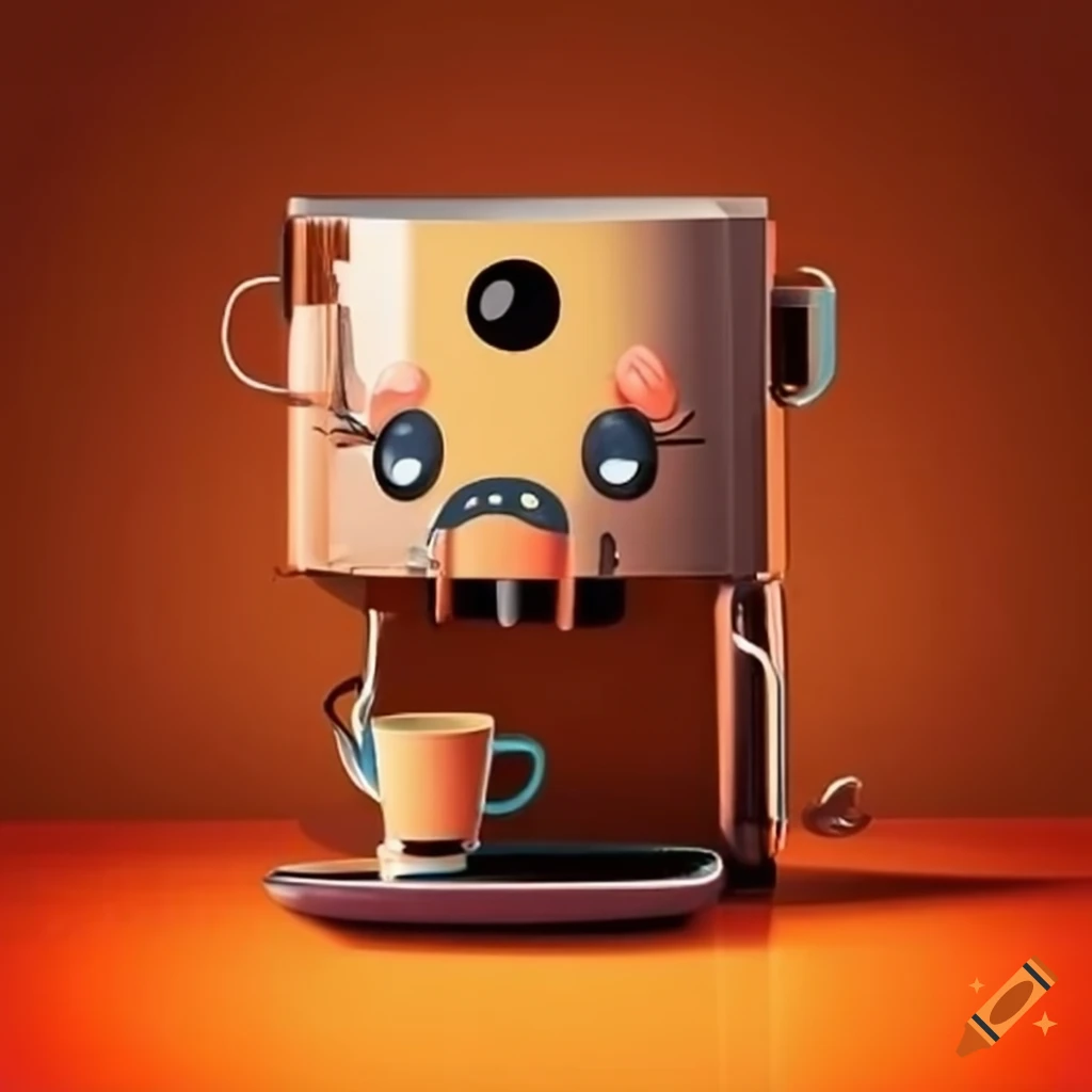 Sad coffee machine with bandages on Craiyon