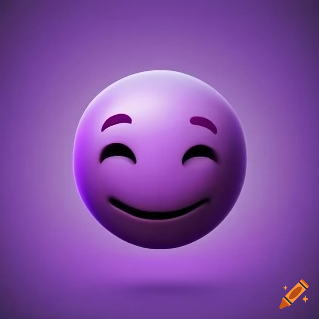 Purple 3d head smiling on Craiyon