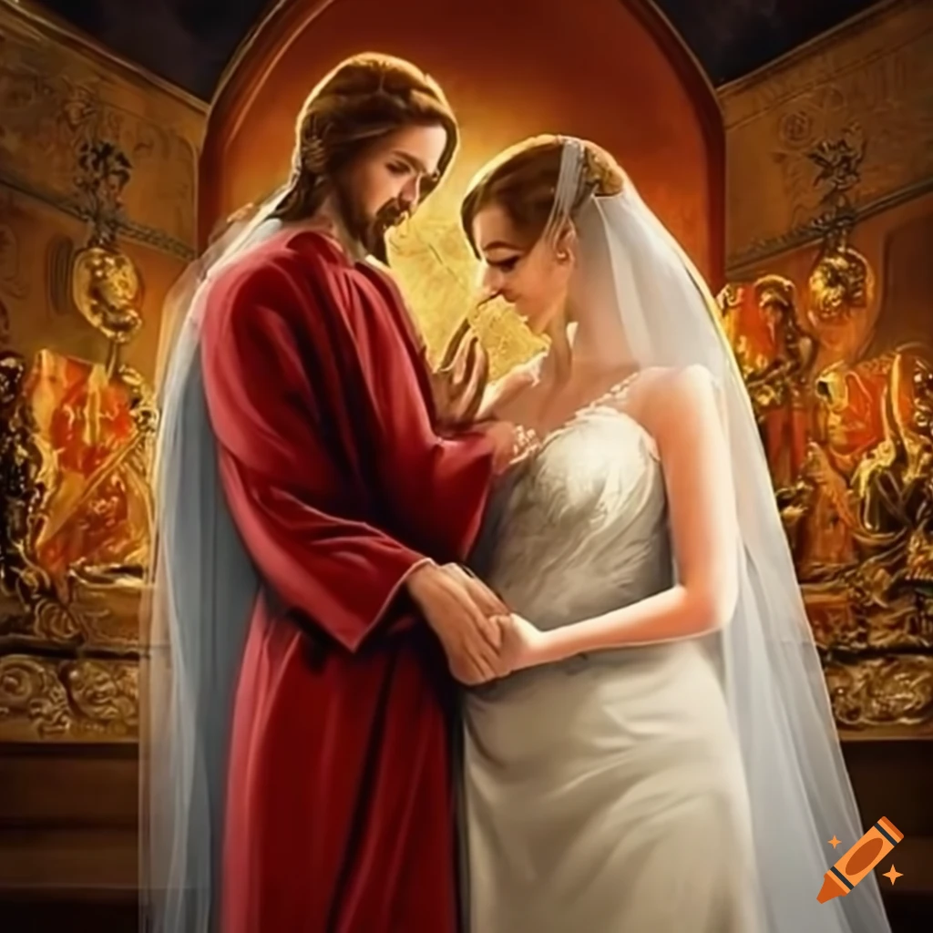 Illustration of christ's heavenly wedding on Craiyon