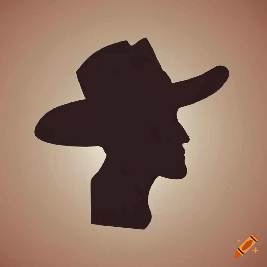 Cowboy bust silhouette holding a pistol on Craiyon