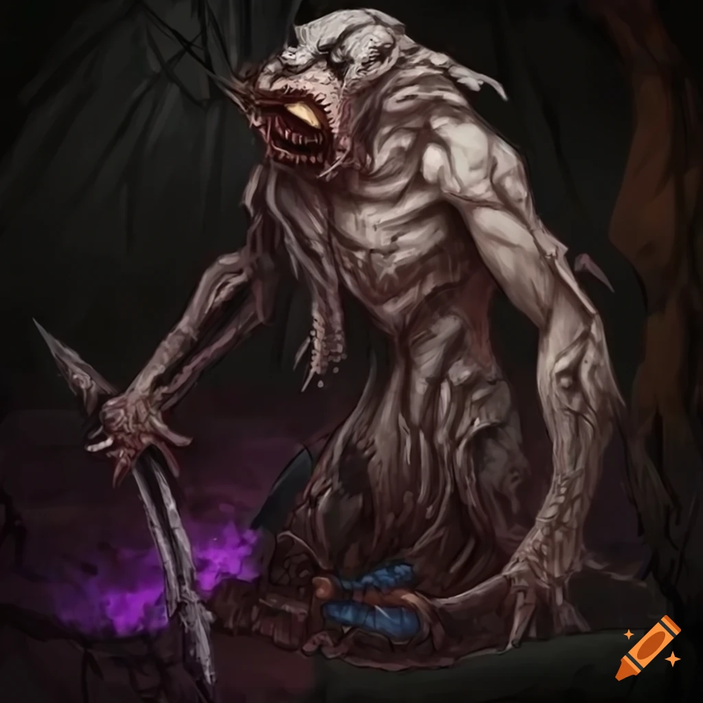 Decaying swordsman monster on Craiyon