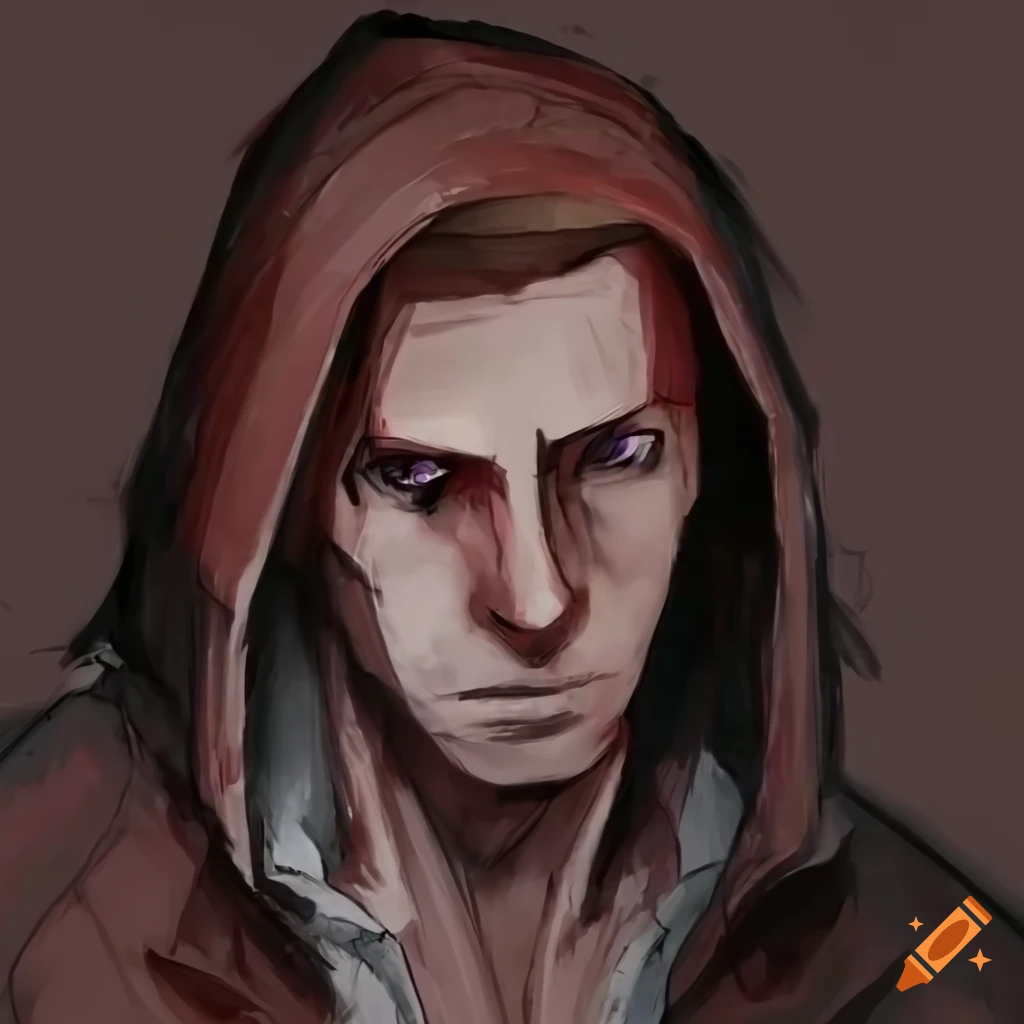 Alex mercer from prototype with hood up smirking on Craiyon